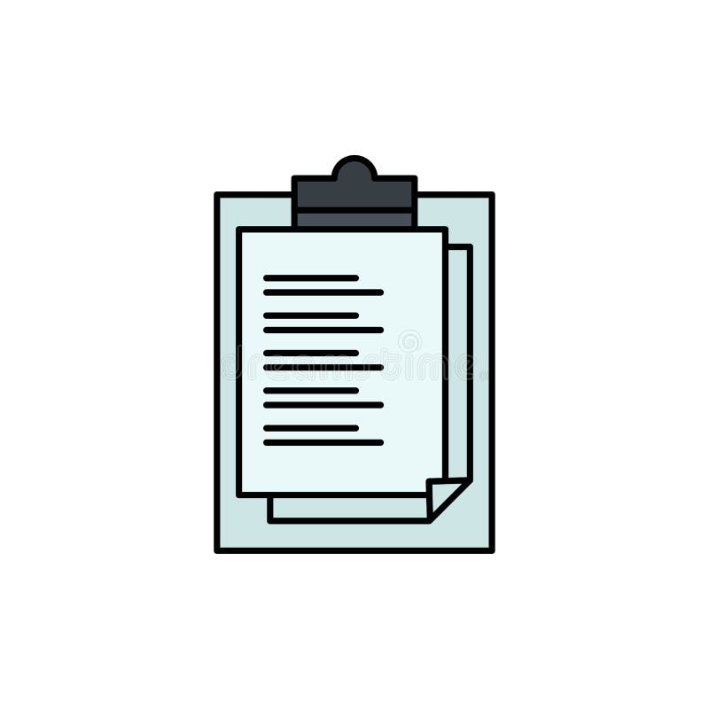 Notepad, Report Card, Result, Presentation Flat Color Icon. Vector Icon ...