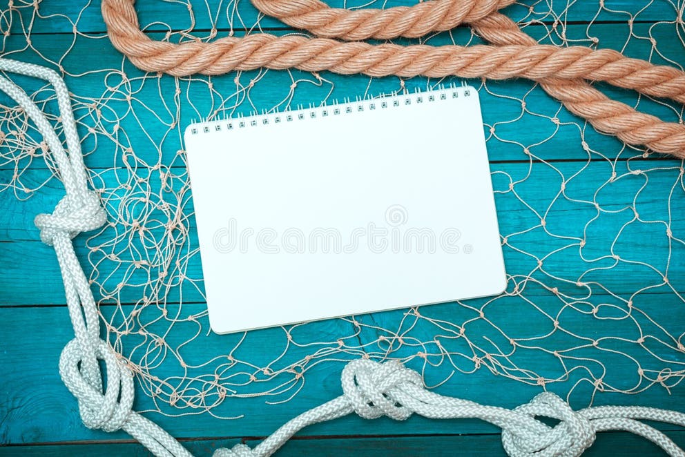 Notepad and Rope on Old Boards Stock Photo - Image of string ...