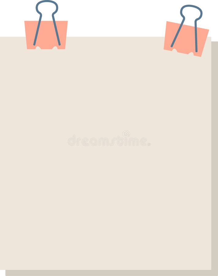 Notepad Sheet with Clips stock vector. Illustration of sticky - 321991120