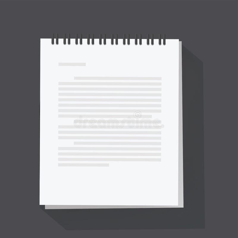 Notepad Sheet Vector Illustration Concept Stock Vector - Illustration ...