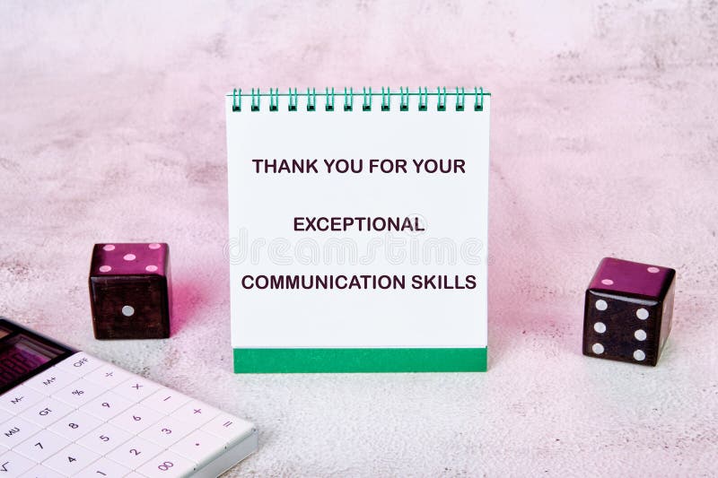 Note Expressing Gratitude for Strong Communication Skills Placed on a ...