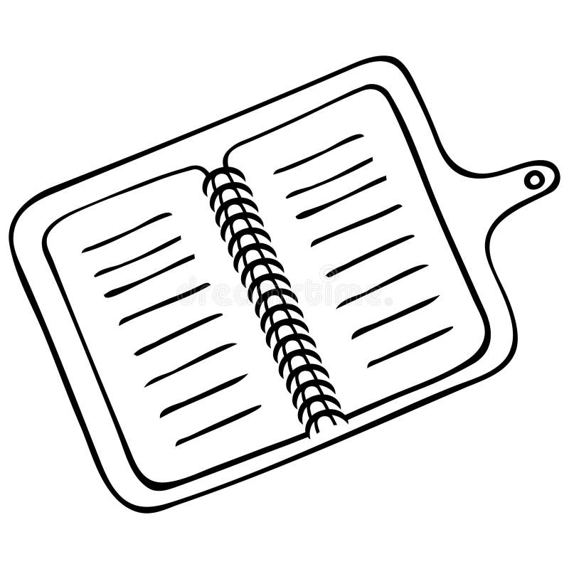 A Spring-loaded Notepad With A Button. Sketch. Daily Planner. Open ...