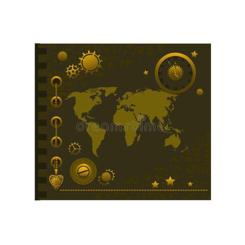 Notepad Steampunk style stock vector. Illustration of stationery - 67223347