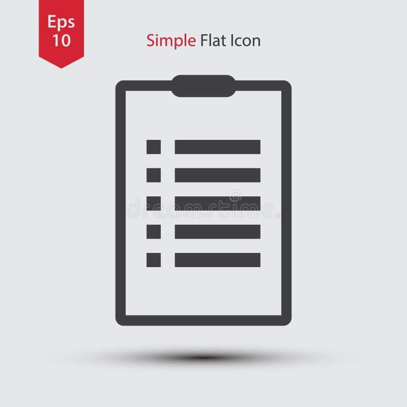 Notepad Symbol. Simple Flat Icon of Paper and Pen. Notebook with Some ...