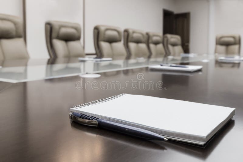 Notepad on a table stock photo. Image of auditorium, leadership - 38404388