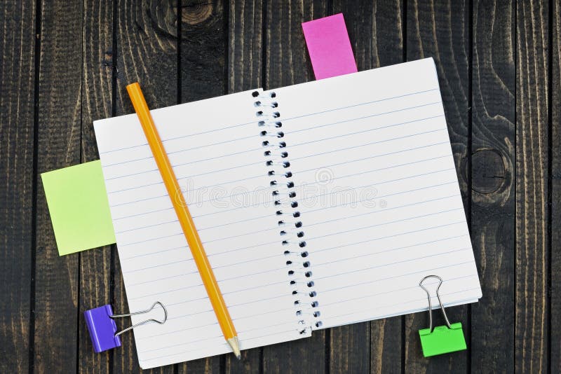Notepad on table stock photo. Image of elementary, notebook - 76080210