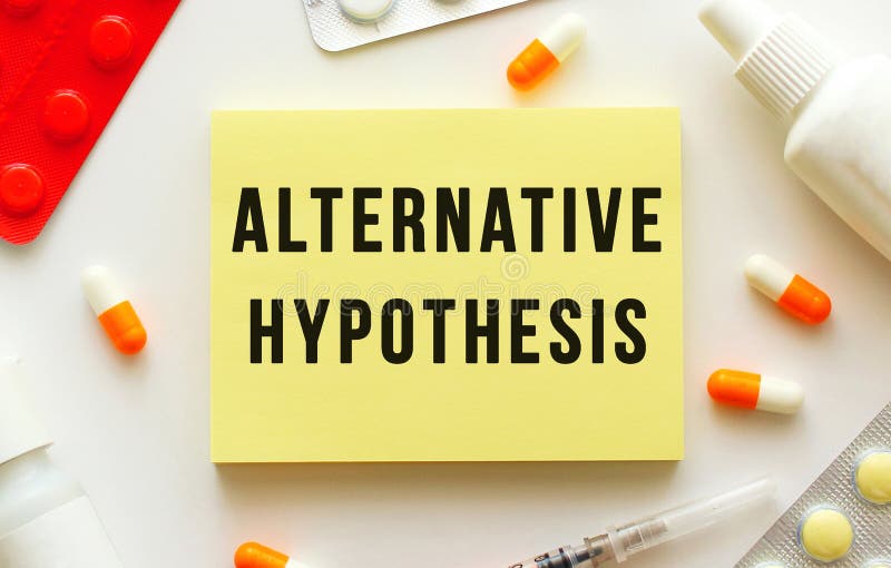 Notepad with Text ALTERNATIVE HYPOTHESIS on a White Background. Nearby ...