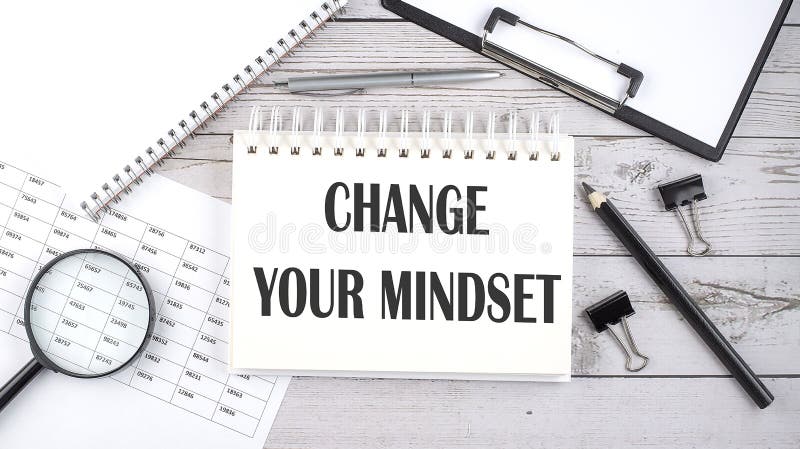 Notepad with Text Change Your Mindset with a Pen,office Tools and ... Notepad with Text Change Your Mindset with a Pen,office Tools and ...