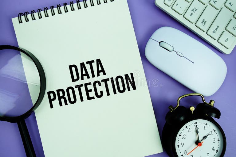 Notepad with the Text "Data Protection" and White Keyboard, Wireless ...