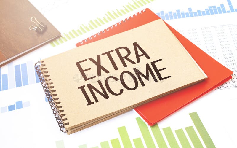 Notepad with Text EXTRA INCOME. Diagram, Red Notepad and White ...