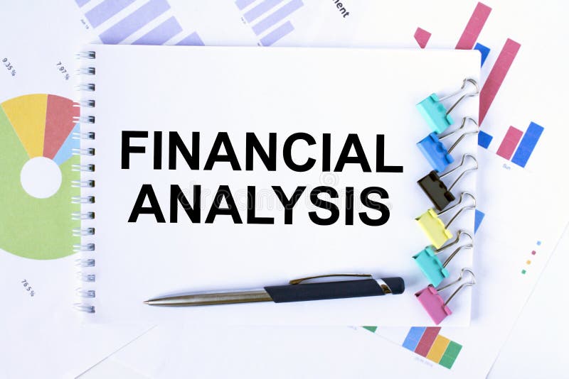 Notepad with Text Financial Analysis, Paper Clips, Blue Pen on ...