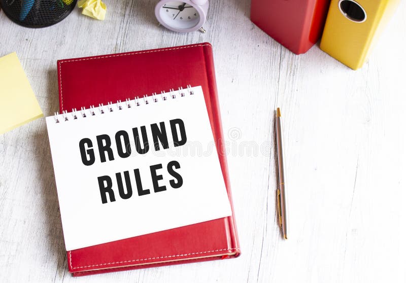 GROUND RULES is Written on a Card Attached To the Corkboard with a ...
