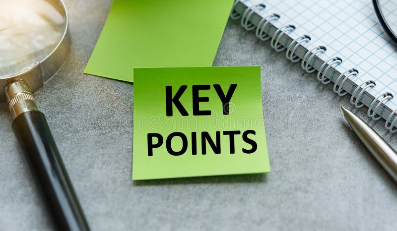 Notepad with Text KEY POINTS on Business Charts and Pen Stock Photo ...