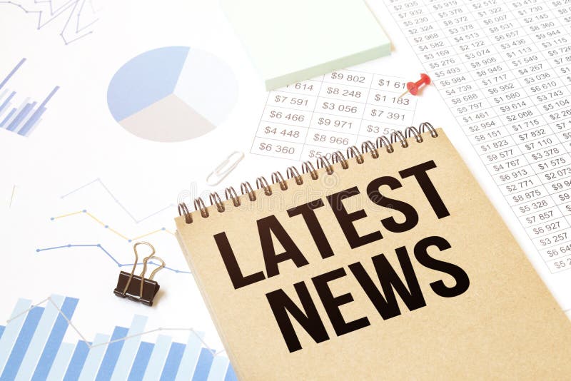 Notepad with Text Latest News. Diagram and White Background Stock Photo ...