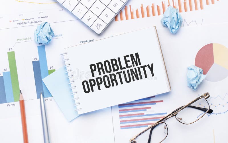 Problem Opportunity . Conceptual Background with Chart ,papers, Pen and ...