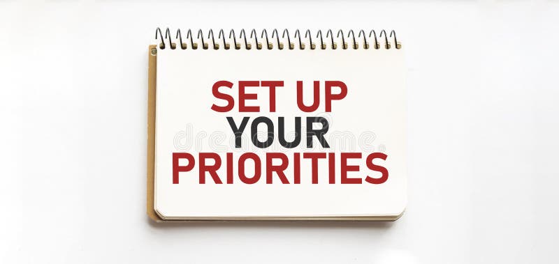 SET UP YOUR PRIORITIES Text on the Chart , Office Supplies, Business ...