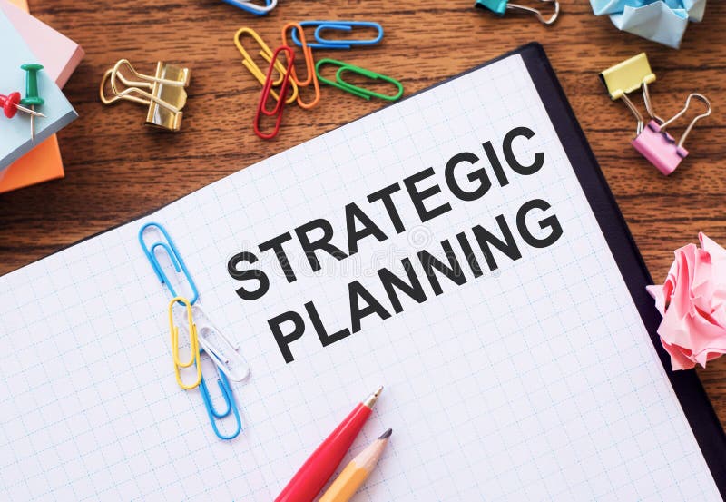 Notepad with the Text - Strategic Planning on the Table with Colored ...