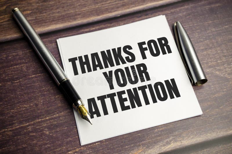 Notepad with Text Thank You for Your Attention in the Wooden Background ...