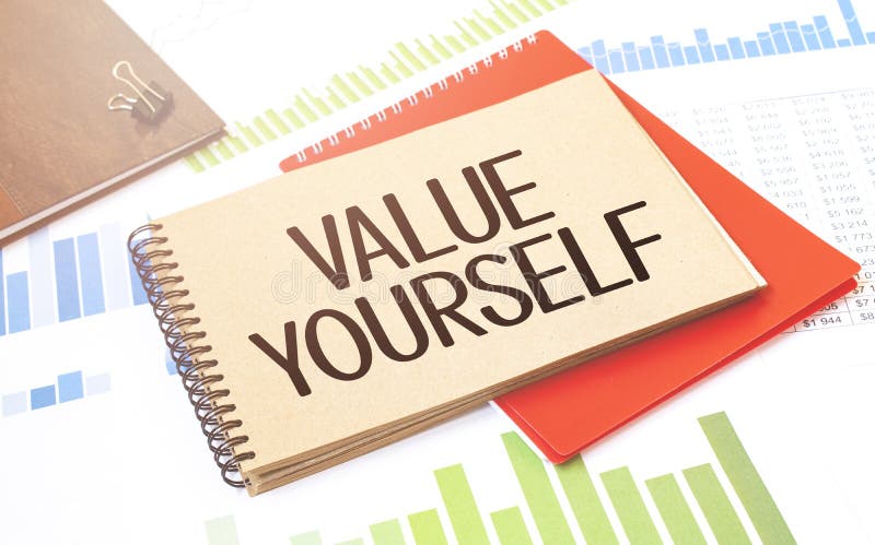 Notepad with Text Value Yourself. Diagram, Red Notepad and White ...