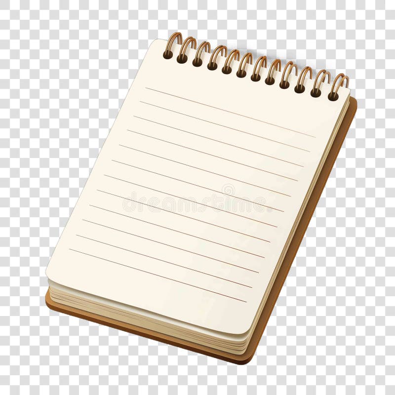 Notepad Transparent Background Realistic Element Stock Illustration ...
