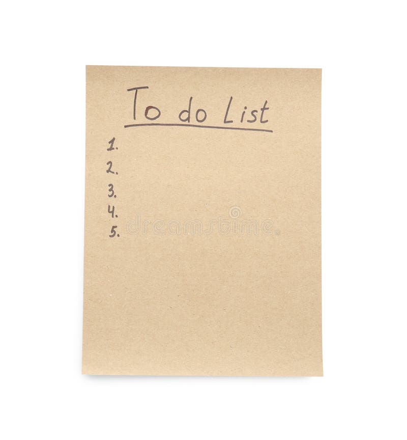 Notepad with Unfilled Numbered To Do List on White Background Stock ...