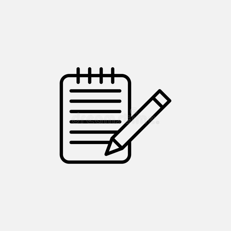 Notepad vecor icon set stock vector. Illustration of pencil - 340944890