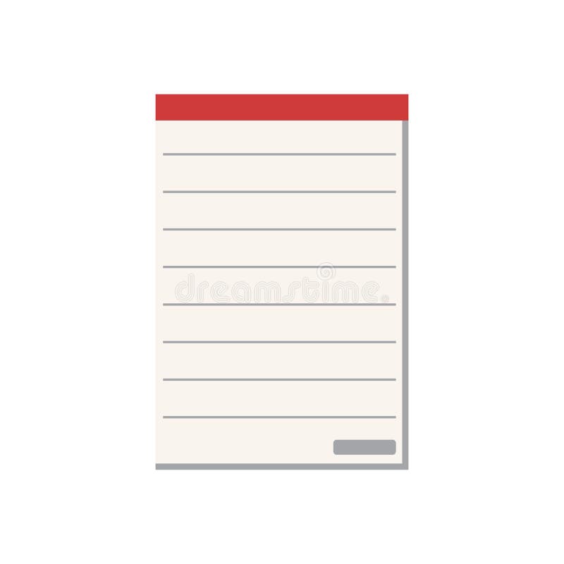 Notepad Vector Illustration. Paper Note in Flat Design Style, Document ...