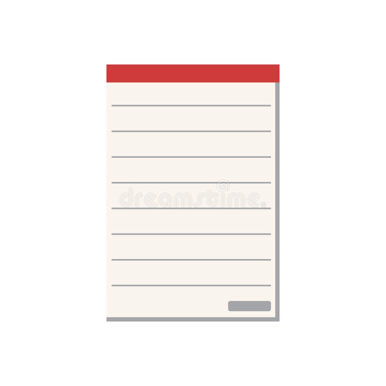 Notepad Vector Illustration. Paper Note in Flat Design Style, Document ...
