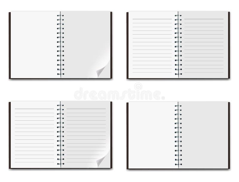 Two White Lined Blank Writing Pads Isolated on Whi Stock Illustration ...