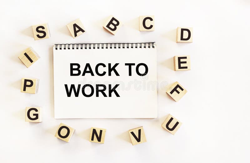 Notepad on a White Background with Cubes with the Alphabet and the Text ...