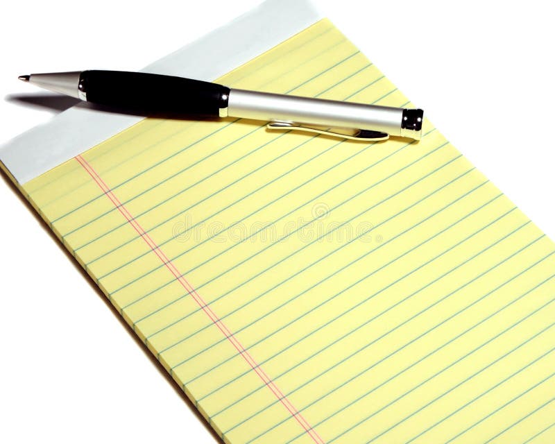 Notepad on White Background - Horizontal Stock Photo - Image of page ...