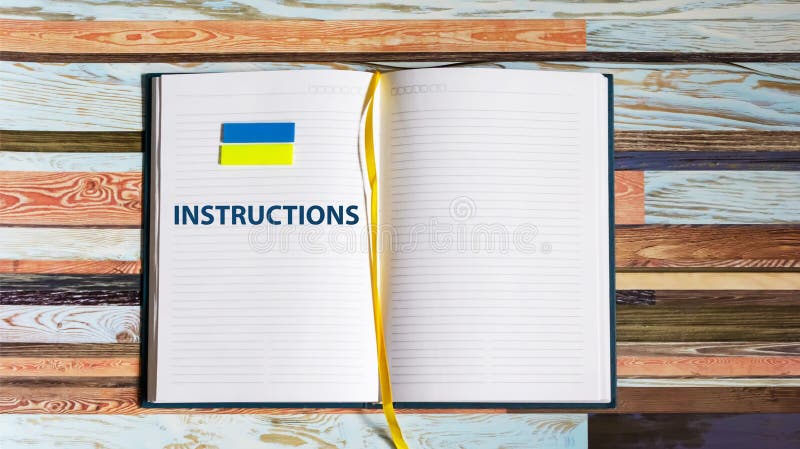 Notepad with the Word INSTRUCTIONS on a Vintage Background. Concept of ...