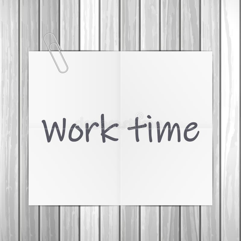 Notepad work time text stock vector. Illustration of time - 207601082