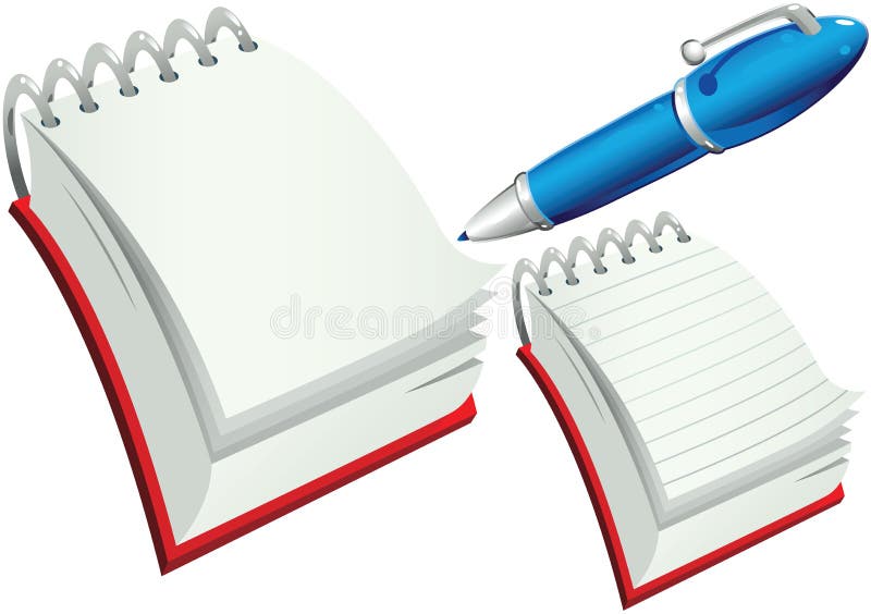 Notepads and pen stock vector. Illustration of book, blank - 67646218