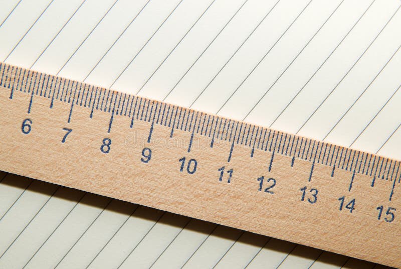 Notepads and Wooden Ruler on the Old Tissue Stock Photo - Image of ...