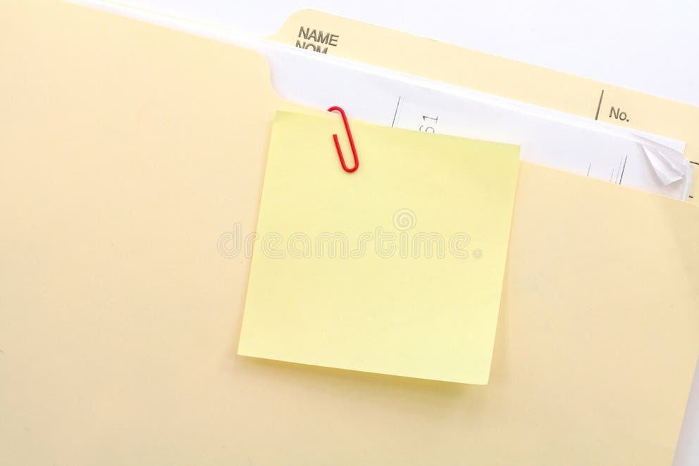 Notepaper and file folder stock image. Image of office - 1708177