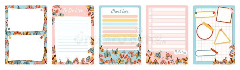 Notepaper Lined or Grid Notepad Set Butterfly Moth daily Planner ...