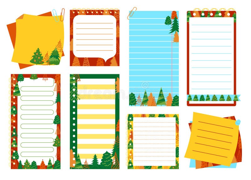 Notepaper Lined Grid Notepad Set with Christmas Tree Design Note Paper ...