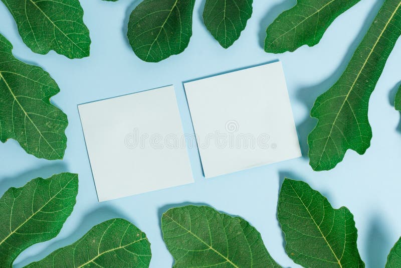Notepaper Placed Above Classic Wooden Table between Green Leaves ...
