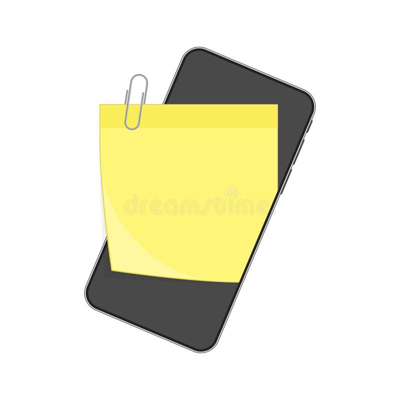 Notepaper on smartphone stock illustration. Illustration of empty ...