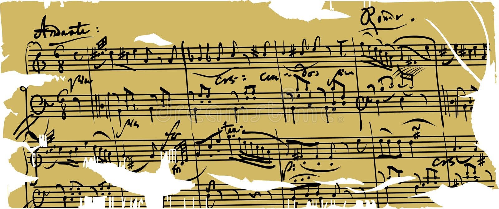 Music manuscript stock vector. Illustration of masterpiece - 3079834