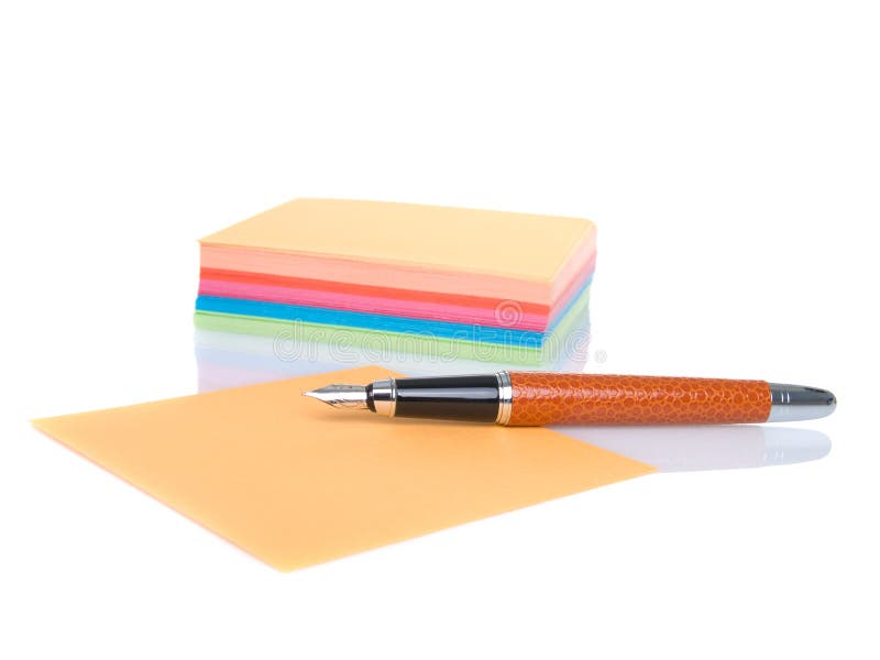 Notes block and pen stock photo. Image of pencil, colorful - 8748488