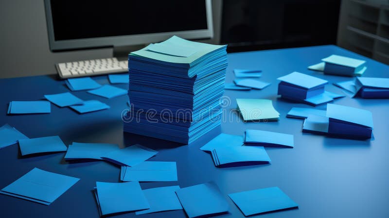 Notes blue post it stock illustration. Illustration of task - 328713671