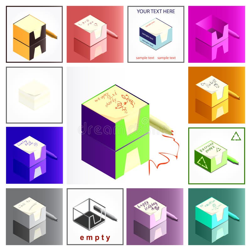 Notes box stock vector. Illustration of marker, call - 13278509