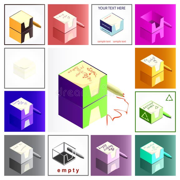 Notes box stock vector. Illustration of marker, call - 13278509