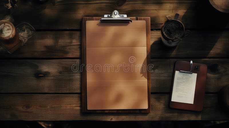 Notes clipboard on table stock illustration. Illustration of meeting ...