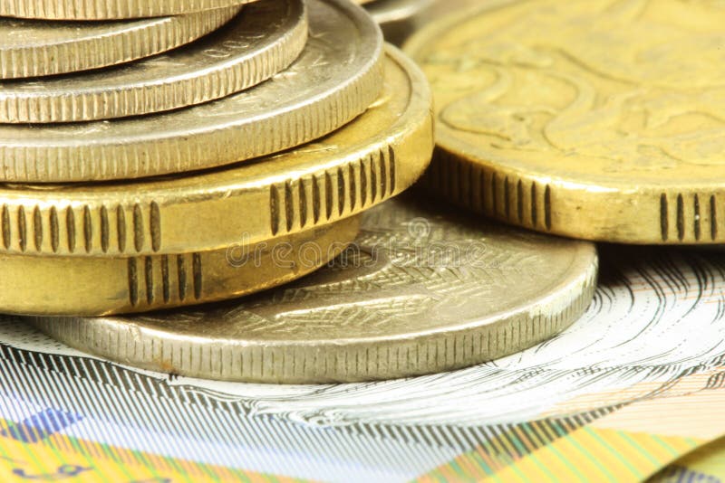 Notes and coins stock photo. Image of change, macro, credit - 10361802