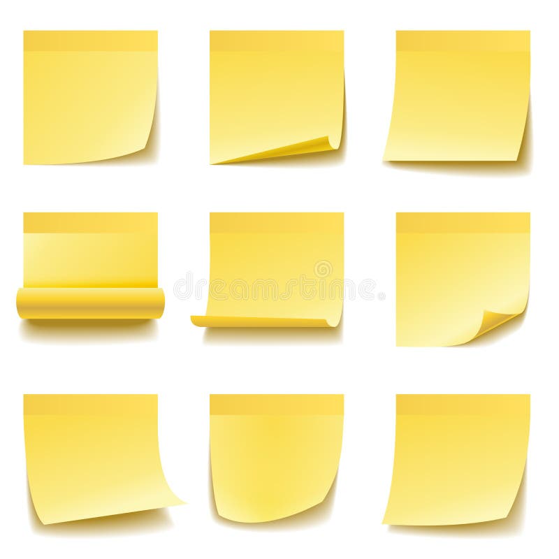 Note collante jaune illustration stock. Illustration du papier - 55304720