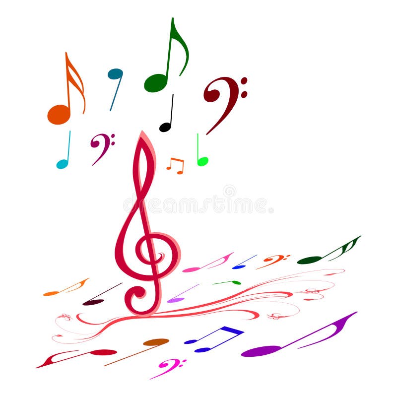 La Musique Colorée Note L'arbre Illustration Stock - Illustration du ...