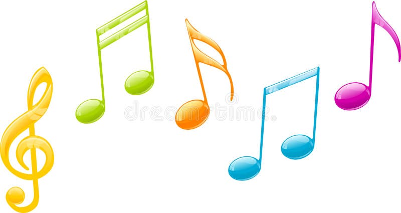 Notes colorées de musique illustration de vecteur. Illustration of ...